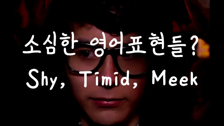 [1MIN 회화영어] 소심하다와 관련된 표현? Shy, Timid, Meek의 차이점? : 네이버 블로그