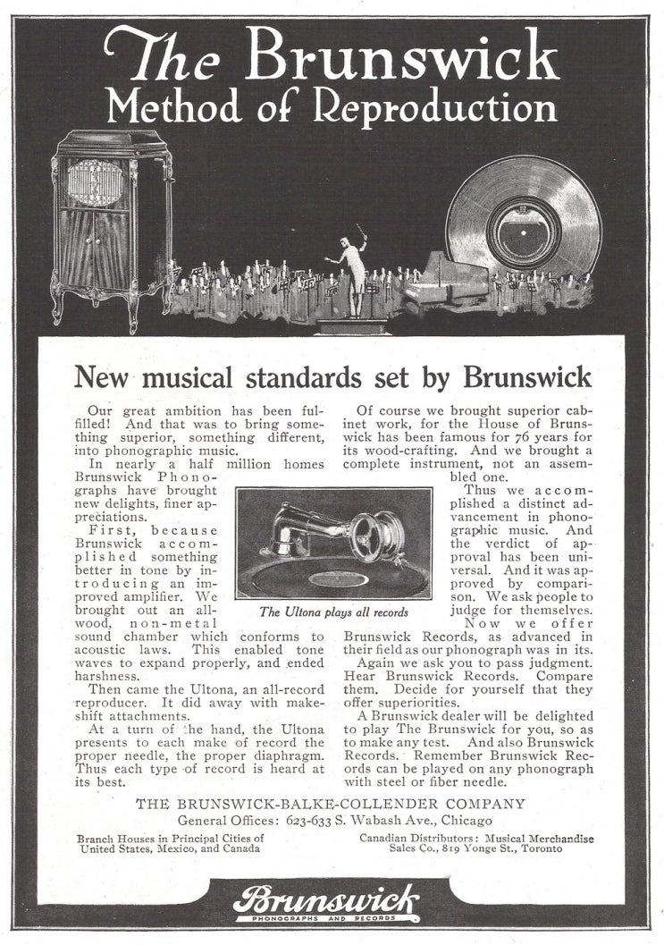 Brunswick Phonographs, Ultona - 1920년 : 네이버 블로그