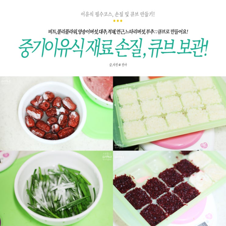 중기이유식 재료 손질 및 큐브 보관 비트콜리플라워양송이버섯대추적채연근느타리버섯부추 손질 네이버 블로그