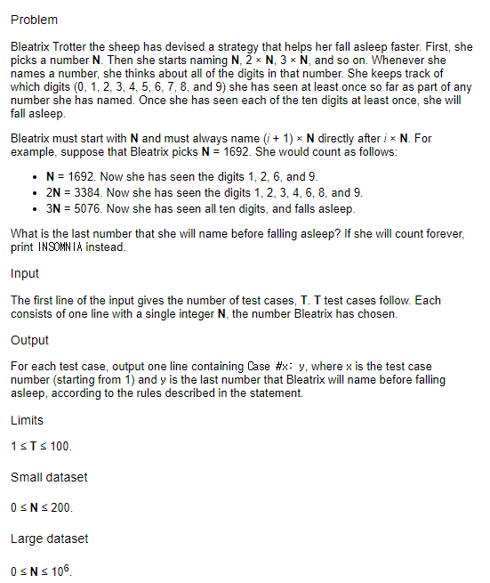 Google Code Jam 2016 Qualification Round A. Counting Sheep(백준 알고리즘 ...