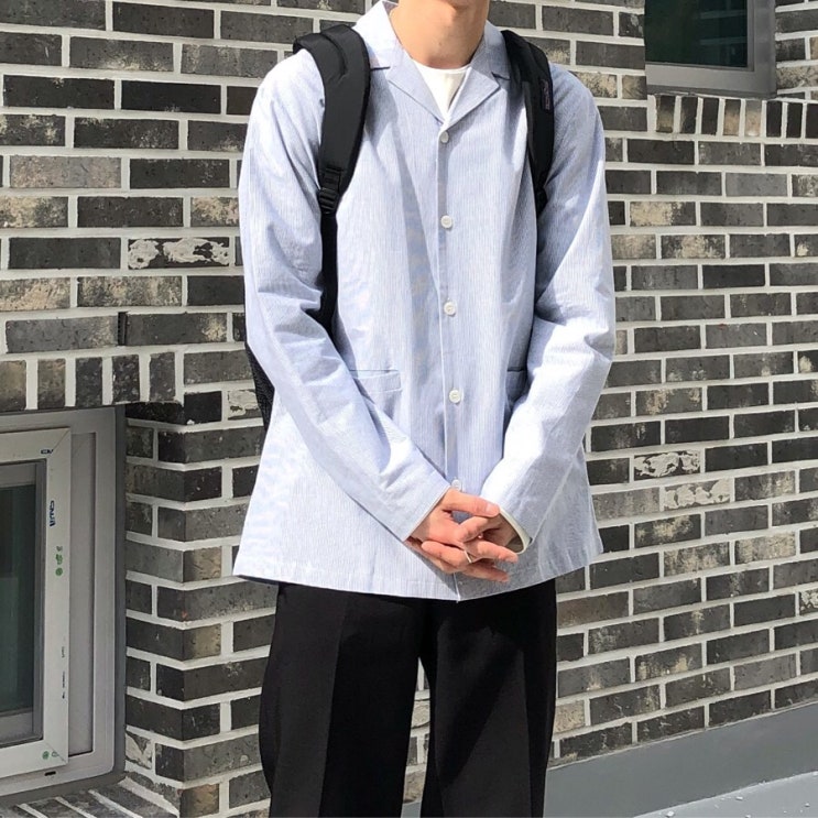 Hugenest 스트라이프 셔츠자켓 : 네이버 블로그