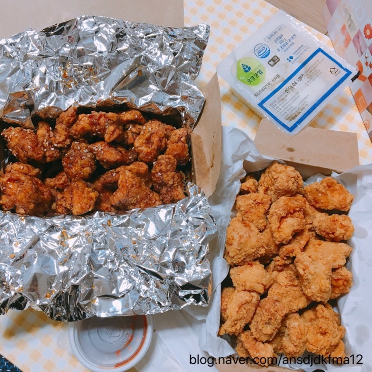 목대 청춘치킨 소이갈릭 후라이드 치킨 순살 반반 : 네이버 블로그