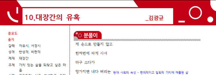 2018 Ebs수능특강 극·수필·갈래복합 대장간의 유혹김광규 네이버 블로그