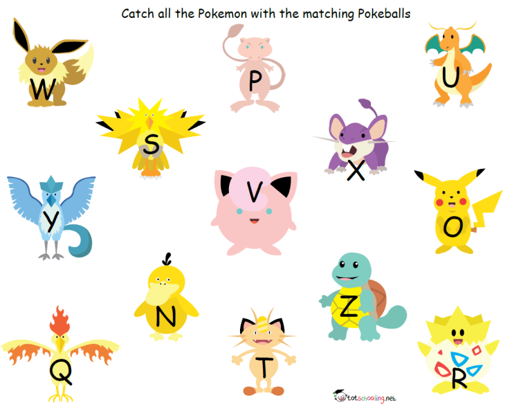 [유아영어자료]Pokemon Alphabet Sheet : 네이버 블로그