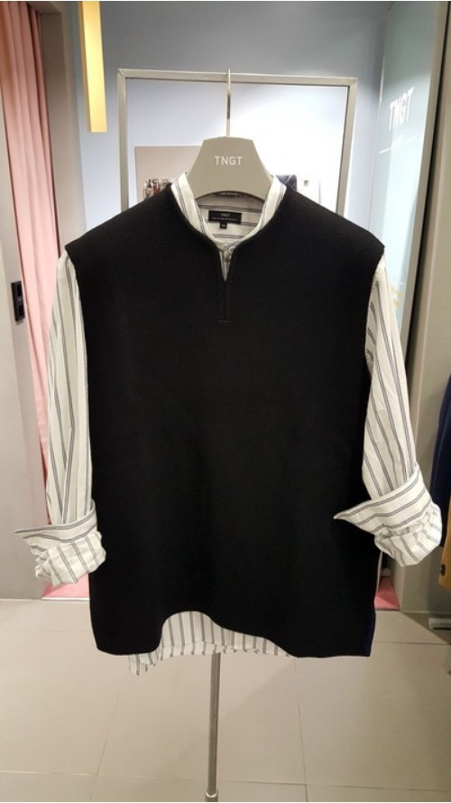 TNGT 18 F/W 트임넥 니트 조끼/베스트 TGSW8D502BK TGSW8D502I2 : 네이버 블로그