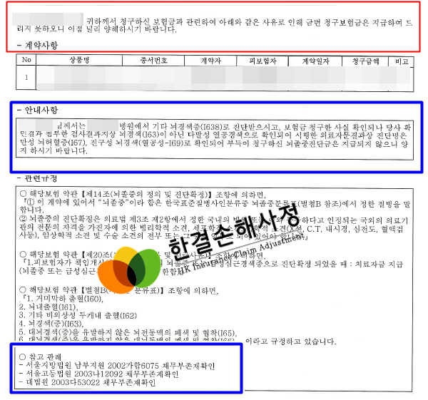 i63.9 뇌경색 코드받았지만 진단비는 지급불가? : 네이버 블로그
