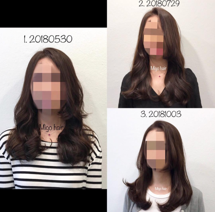 긴머리 곱슬머리 숱많은머리 얇은머리 매직셋팅 S컬펌 파마 후 5개월째 오래가는 파마 레이어드컷 레이어드펌 사이드뱅 앞머리컷 매트