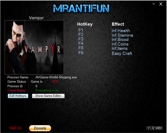 뱀파이어 트레이너 - Vampyr v1.03 +6 Trainer [MrAntiFun] : 네이버 블로그