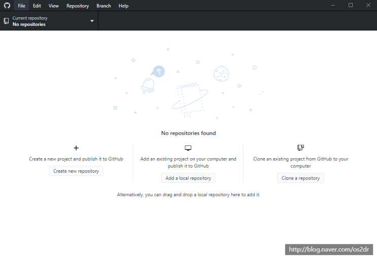 GitHubDesktop 사용법 1.GitHub의 repository가져오기 : 네이버 블로그