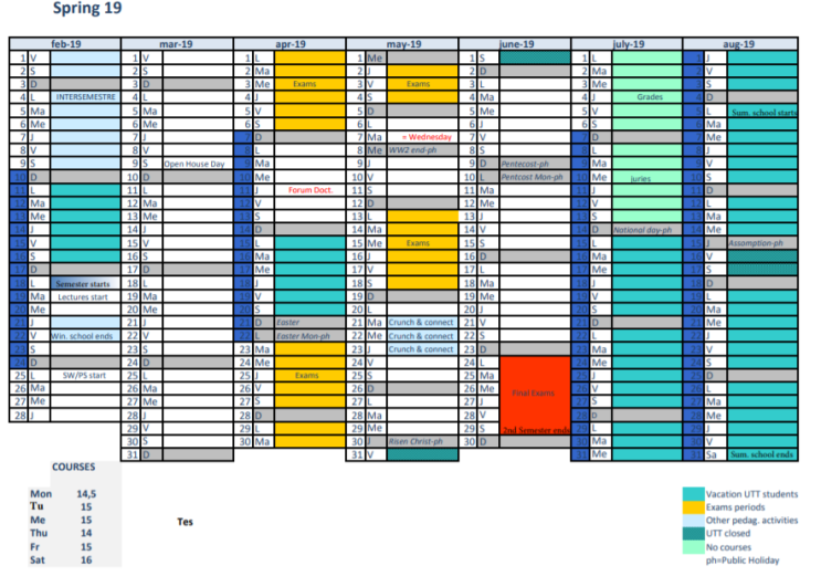UTT 학교 일정 : 네이버 블로그
