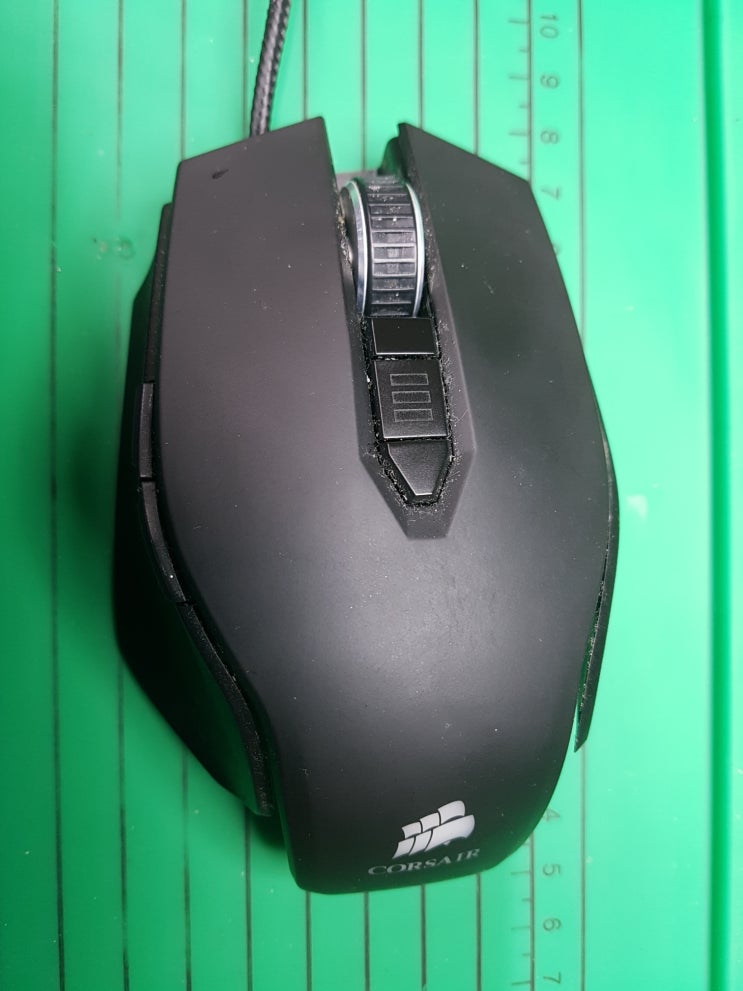 커세어마우스수리RAPTOR M45 GAMING MOUSE 의 클릭불량 더블클릭 휠스크롤불량 휠튕김 증상의 고장수리 입니다 ...