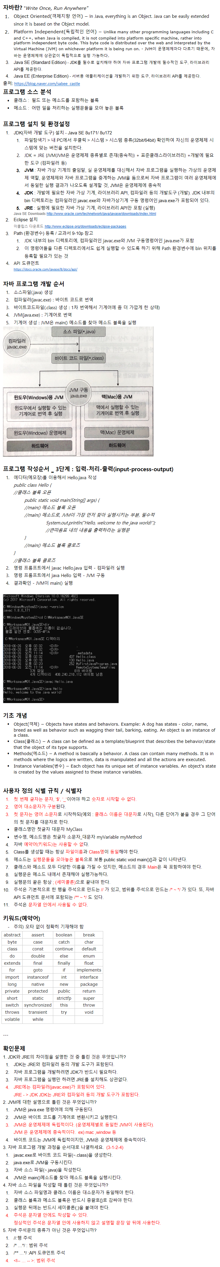[프로그래밍 기초 Java SE #01] 자바란? "Write Once, Run Anywhere" : 네이버 블로그