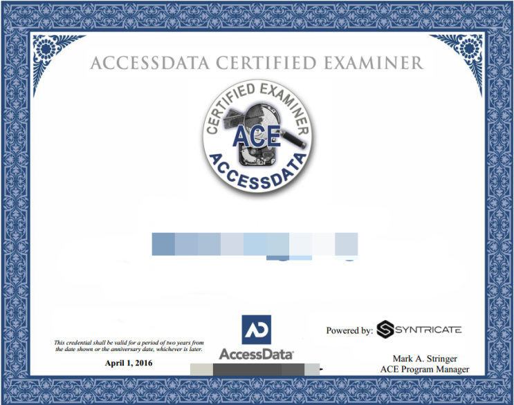 [자격증] ACE(Accessdata Certified Examiner) : 네이버 블로그