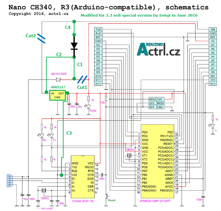 Arduino clone 회로도 (UNO R3, Nano보드) : 네이버 블로그