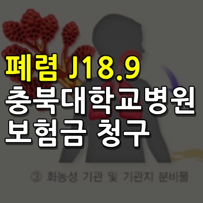 폐렴 J18.9 입원 청주 충북대학교병원 보험금 청구 : 네이버 블로그