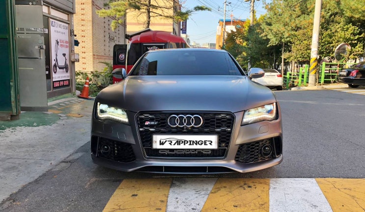 아우디 A7 전체랩핑 시공사틴 다크그레이 네이버 블로그