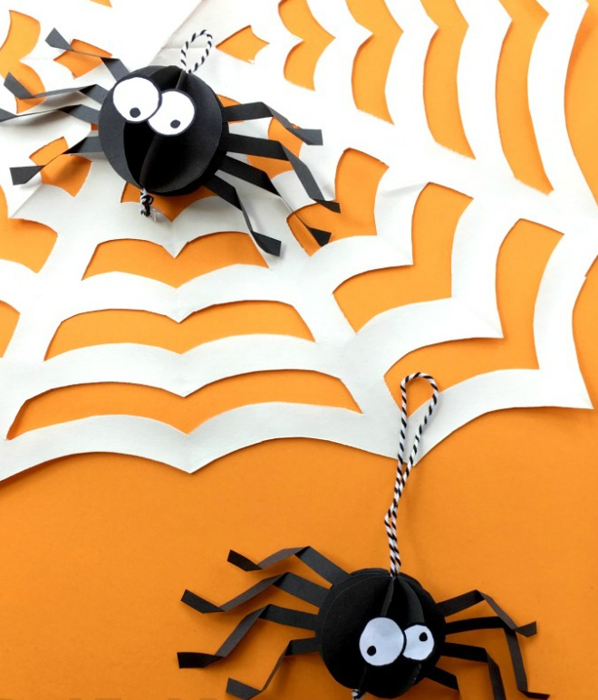 아이들의 행복한 영어미술 ㅣ Paper Spider Craft – How to make a 3d Spider out of ...
