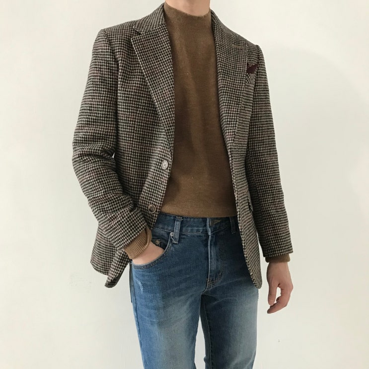 남자 하운드투스 체크 울 블레이져 자켓 가을 클래식 코디 스타일링 네이버 블로그