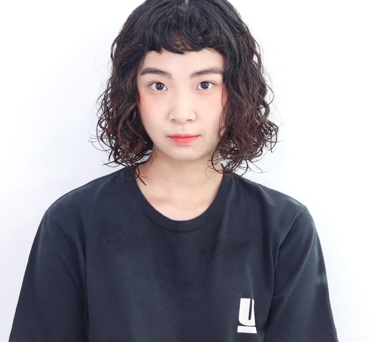 단발 히피펌 그리고 귀여운 처피뱅 찰떡 스타일. : 네이버 블로그