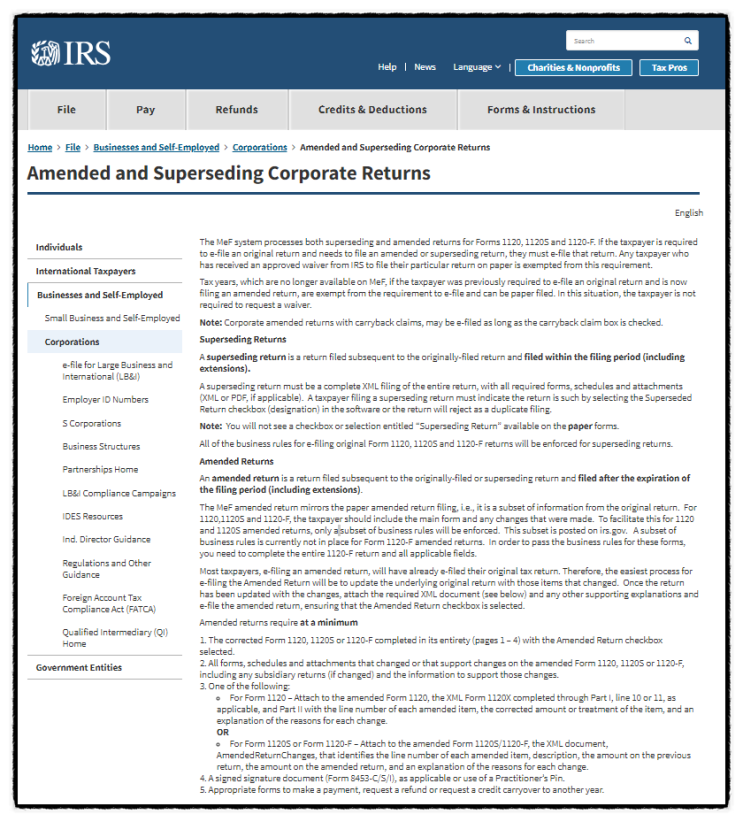 수정 세금 보고 (4) - Superseding Return : 네이버 블로그