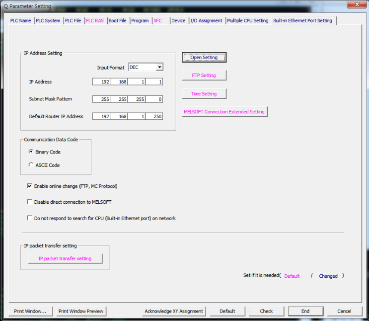 [미쯔비시QPLC]BUILT-IN ETHERNET PORT SETTING, HMI(TOUCH PANEL)연결 : 네이버 블로그
