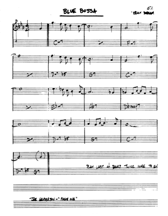 블루보사(blue bossa)악보입니다!! : 네이버 블로그