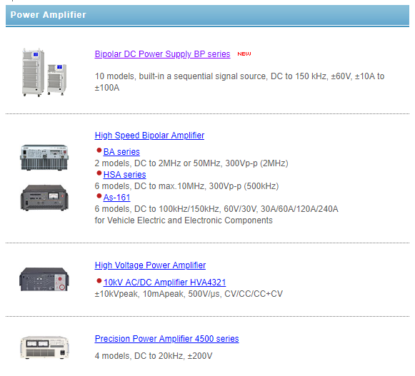 NF사 Power Amplifier 제품 라인업 소개, HSA시리즈, BP시리즈, 4500시리즈, PD6705M, HVA4321 ...