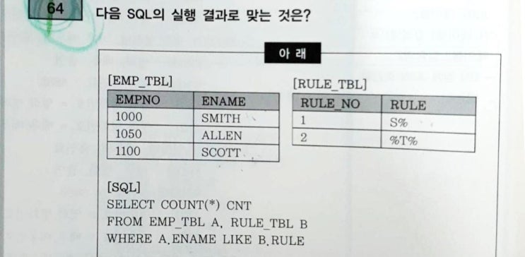 [SQLD 자격증 준비] SQL 자격검정 연습문제 풀이11 : 네이버 블로그