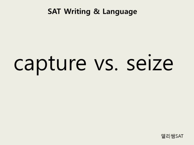 SAT 라이팅/ SAT Writing & Language_capture vs. seize : 네이버 블로그