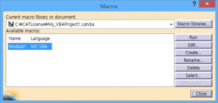 [CATIA Automation] 3. 매크로 라이브러리, VBA 프로젝트, 모듈, 실행 : 네이버 블로그