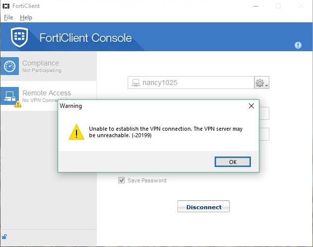 FortiClient SSL VPN 접속 장애(에러코드 -20199) : 네이버 블로그
