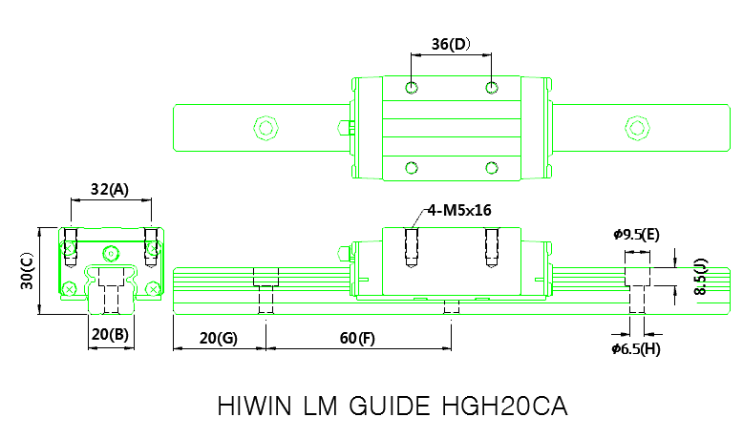 HIWIN 하이윈 LM GUIDE 엘엠가이드 사양 HGH20CA : 네이버 블로그