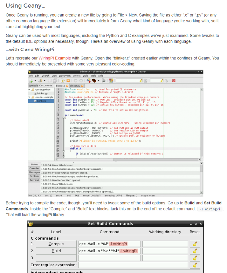 raspbian 통합개발환경(IDE) geany : 네이버 블로그