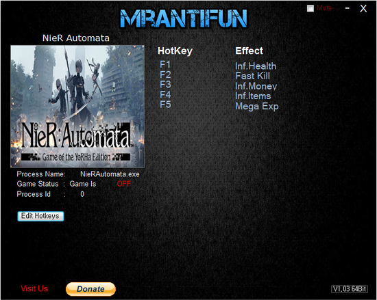 니어: 오토마타 트레이너 - NieR Automata v1.02 +5 Trainer [MrAntiFun] : 네이버 블로그