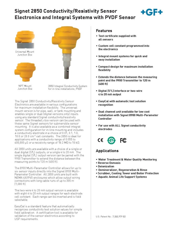 [GF SIGNET] 지에프 시그넷 전도도 센서 (GF SIGNET Cond Sensor) 3-2850 : 네이버 블로그