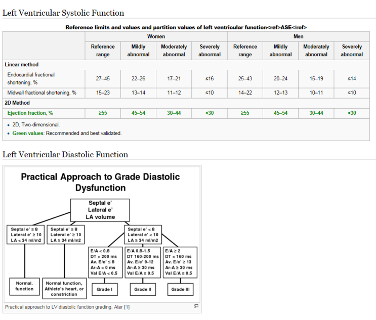 Normal values of TTE : 네이버 블로그