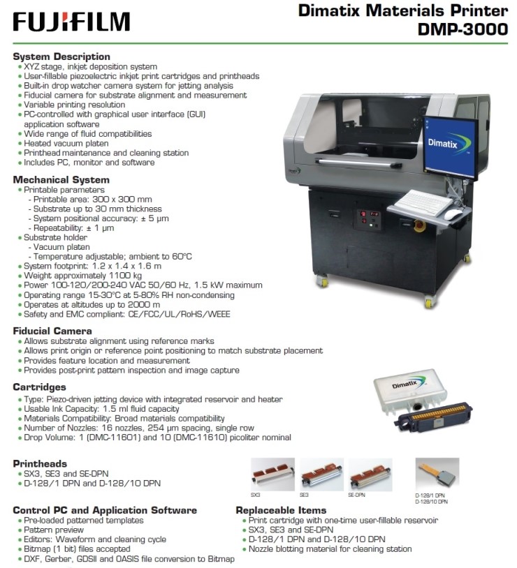 [중고 잉크젯장비] Dimatix Material inkjet printer DMP-3000 : 네이버 블로그