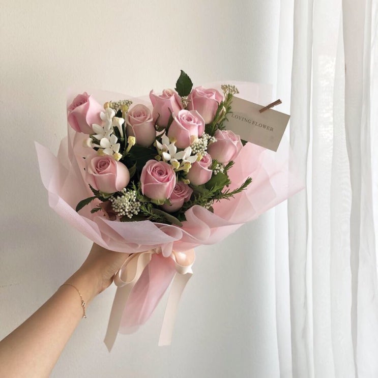 핑크장미꽃다발 여자친구꽃다발 인천용현동꽃집 용현동꽃집 인하대꽃집 네이버 블로그
