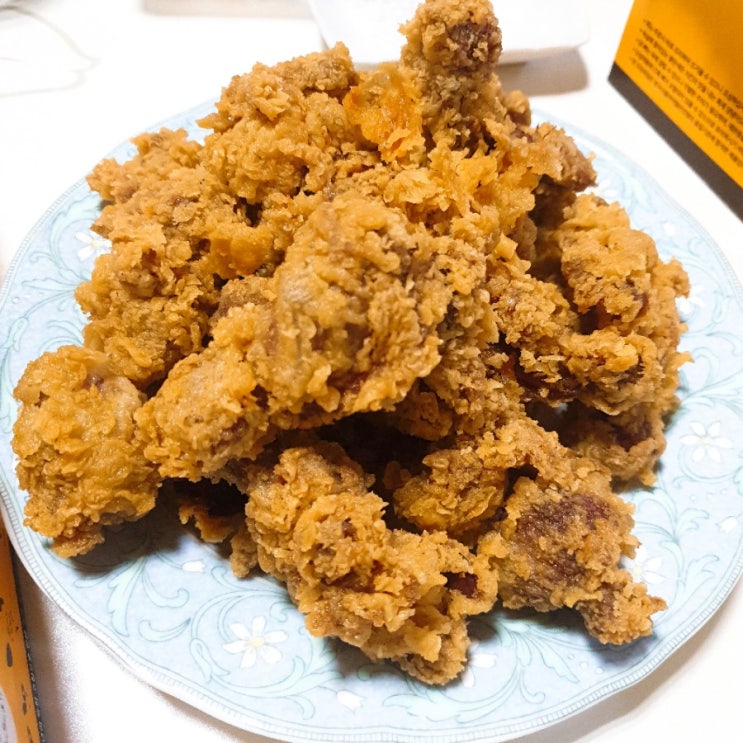 치킨마루 양념치킨 파닭 닭똥집튀김 치즈스틱 솔직후기 : 네이버 블로그