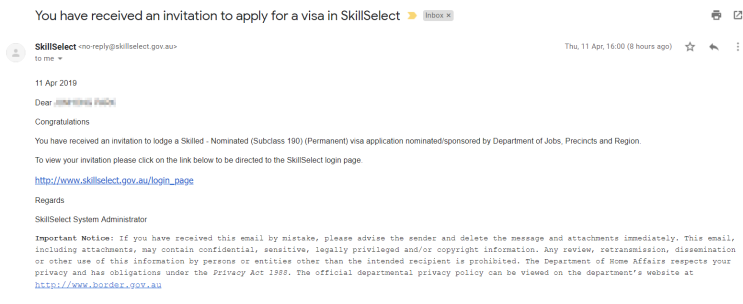 [호주간호유학] SkillSelect invitation(190 영주권 Invitation 발급) (7) : 네이버 블로그