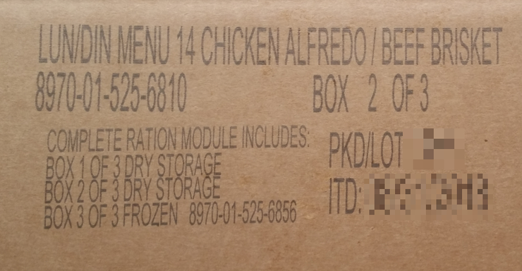 Unitized Group Ration(UGR)-A LUN,DIN MENU14 BOX 2 OF 3 : 네이버 블로그