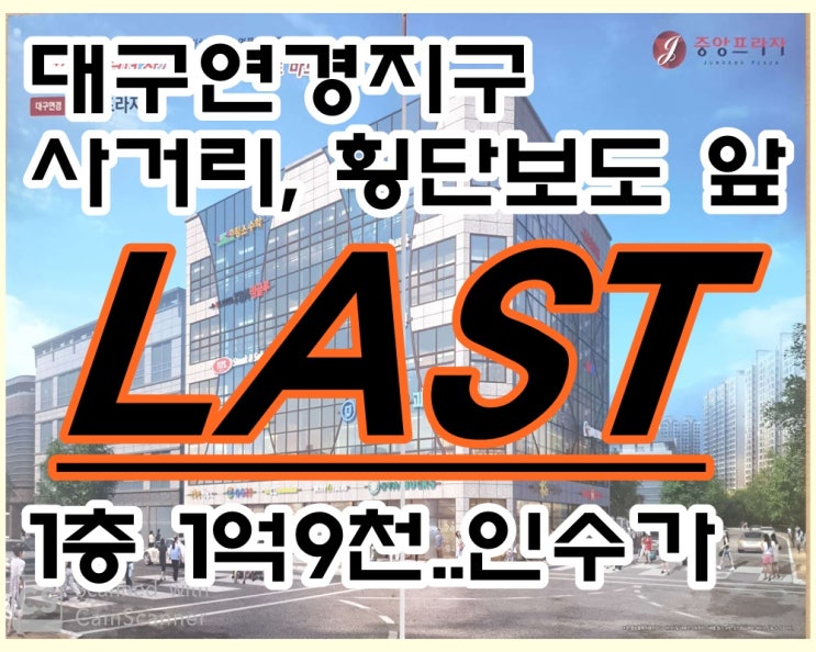 대구상가분양임대 네거리 횡단보도 앞 1층상가 마지막1칸 대구연경지구 중앙프라자 1층 상가 네이버 블로그