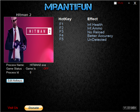 히트맨 2 트레이너 - HITMAN 2 v2019.05.02 +5 Trainer [MrAntiFun] : 네이버 블로그