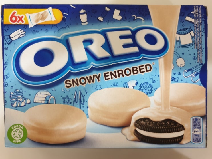 오레오 화이트 초콜릿 커버 쿠키 246g OREP SNOWY ENROBED 246g OREO ENROBED WHITE 246g ...