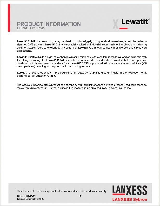 양이온교환수지-LEWATIT C 249 : 네이버 블로그