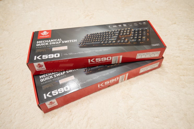 2만원대 기계식 키보드 앱코 해커 k590 갈축/적축 리뷰!(타건영상有) : 네이버 블로그