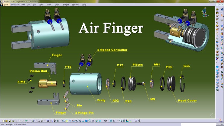 Air finger 카티아(Catia) 모델링 & Assembly : 네이버 블로그