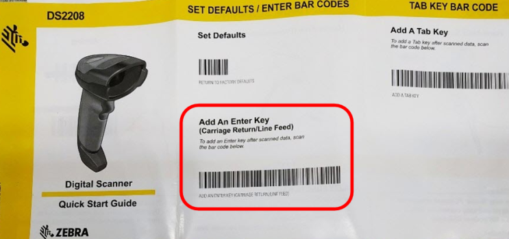 [ZEBRA] 바코드 스캐너 "ENTER KEY" (엔터 키) 추가하는 방법 : 네이버 블로그