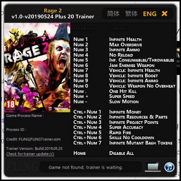 레이지2 트레이너 v1.0 +20 (Rage2 Trainer v1.0 +20) 3DM 2019-05-24 : 네이버 블로그