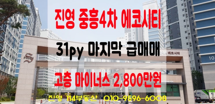 김해 진영 중흥4차 에코시티 31py 마지막 급매매 및 좋은 매물 확인하세요. : 네이버 블로그